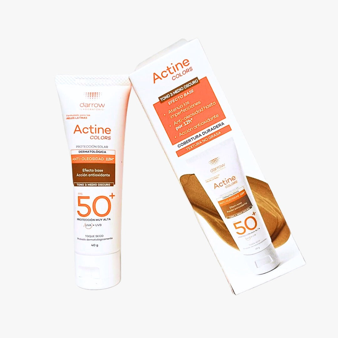 Protector Solar ACTINE Colors FPS 50+ Tono Medio Oscuro Darrow 40 gr ...